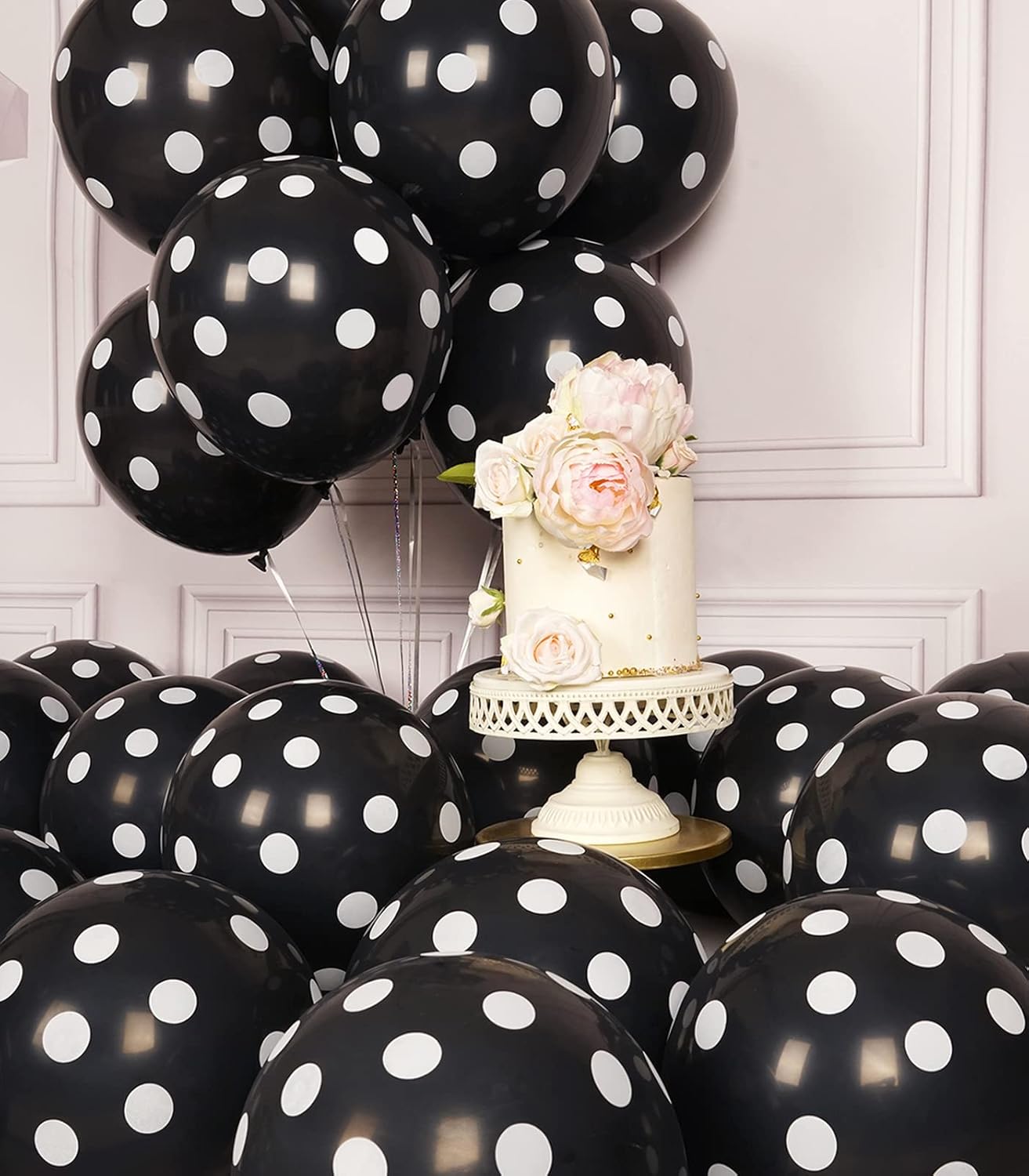 40 pcs 12 inch lack Polka Dots Balloons for Birthday Party Decoration ...
