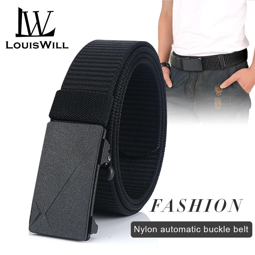 LouisWill Men Canvas Outdoor Tactical Adjustable Belt Nylon Sliding ...