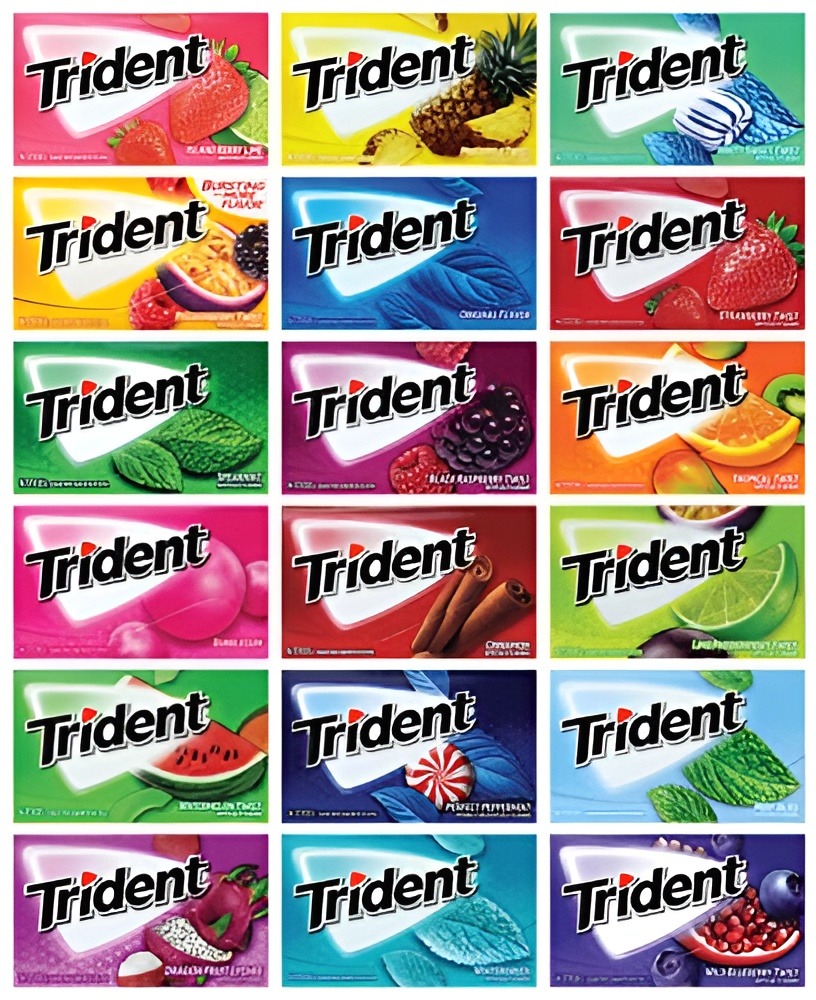 TRIDENT BUBBLE GUM ALL FLAVORS AVAILABLE-SINGLE PC 14 STICKS | Daraz.pk