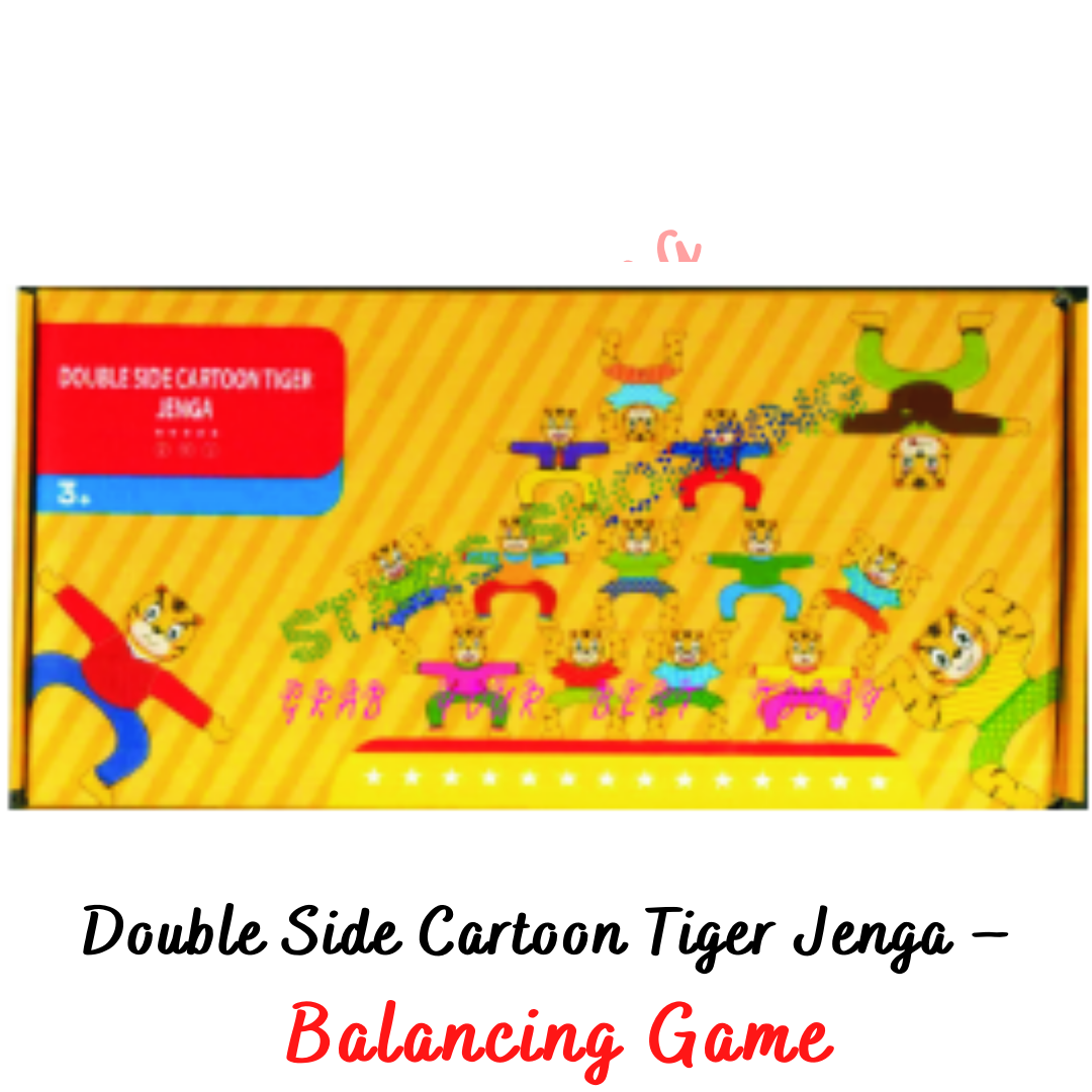 Double Side Cartoon Tiger Jenga – Balancing Game / Wooden Craft | Daraz.pk