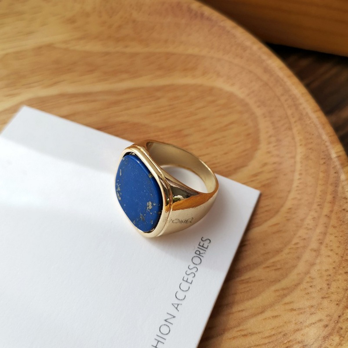 Retro Large Marble Rings Creative Simple Square Rings Female | Daraz.pk