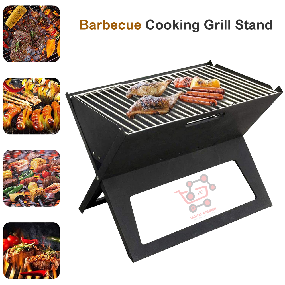 Portable Suitcase Style Foldable Barbecue Grill Stand, Charcoal BBQ ...