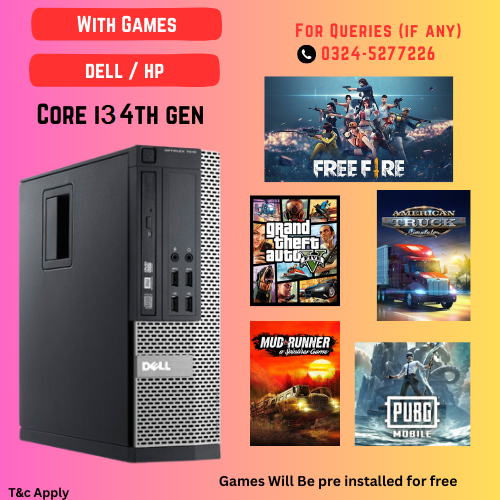 Core i3 4th Generation Desktop Gaming Computer 8GB Ram Storage 500GB ...