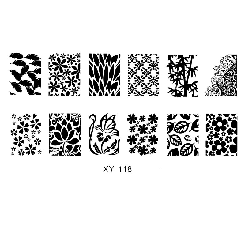 VADHARYA Nail Stamping Plate, Patterns, Flowers, Roses, Bows, Brand ...