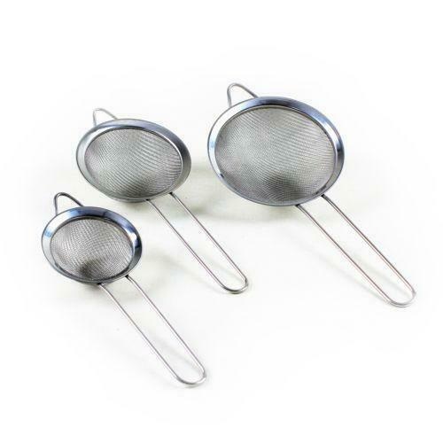 Pack of 3 Metal Tea Strainer Set, Silver, 3 Pieces CHAI KI CHANNI, Tea ...