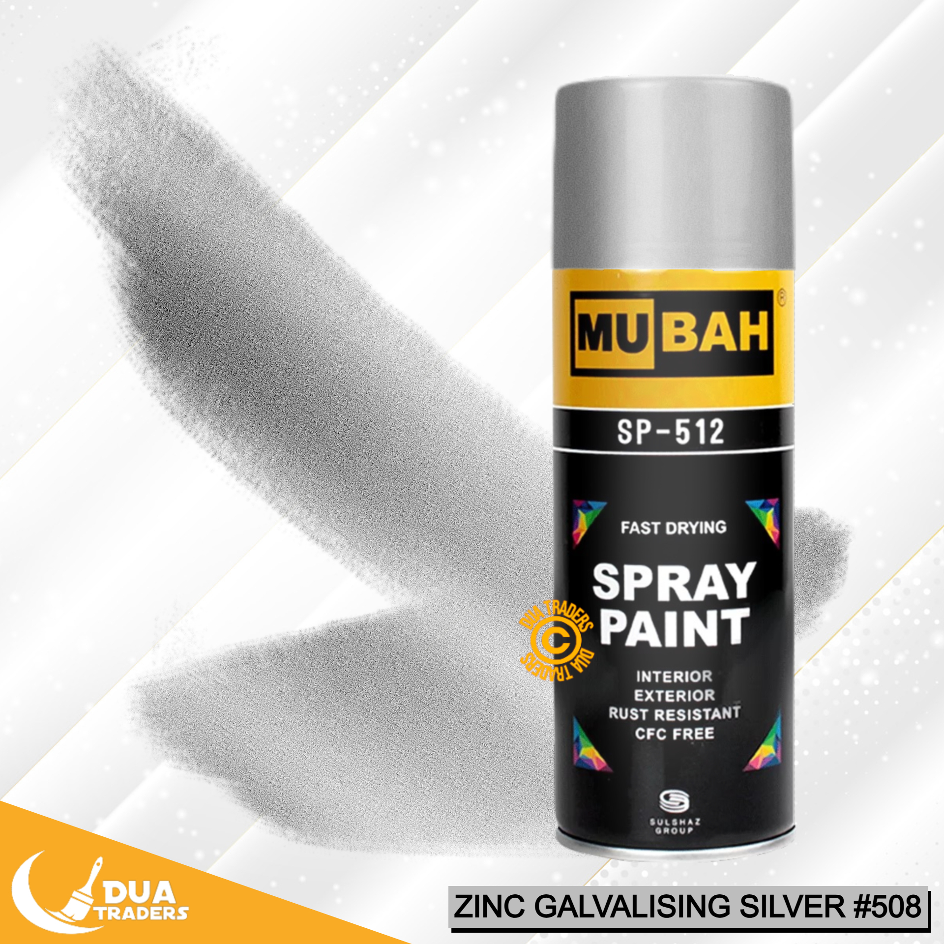 SILVER Spray Paint Bright Chrome & Silver, MUBAH Spray Paint (Imported ...