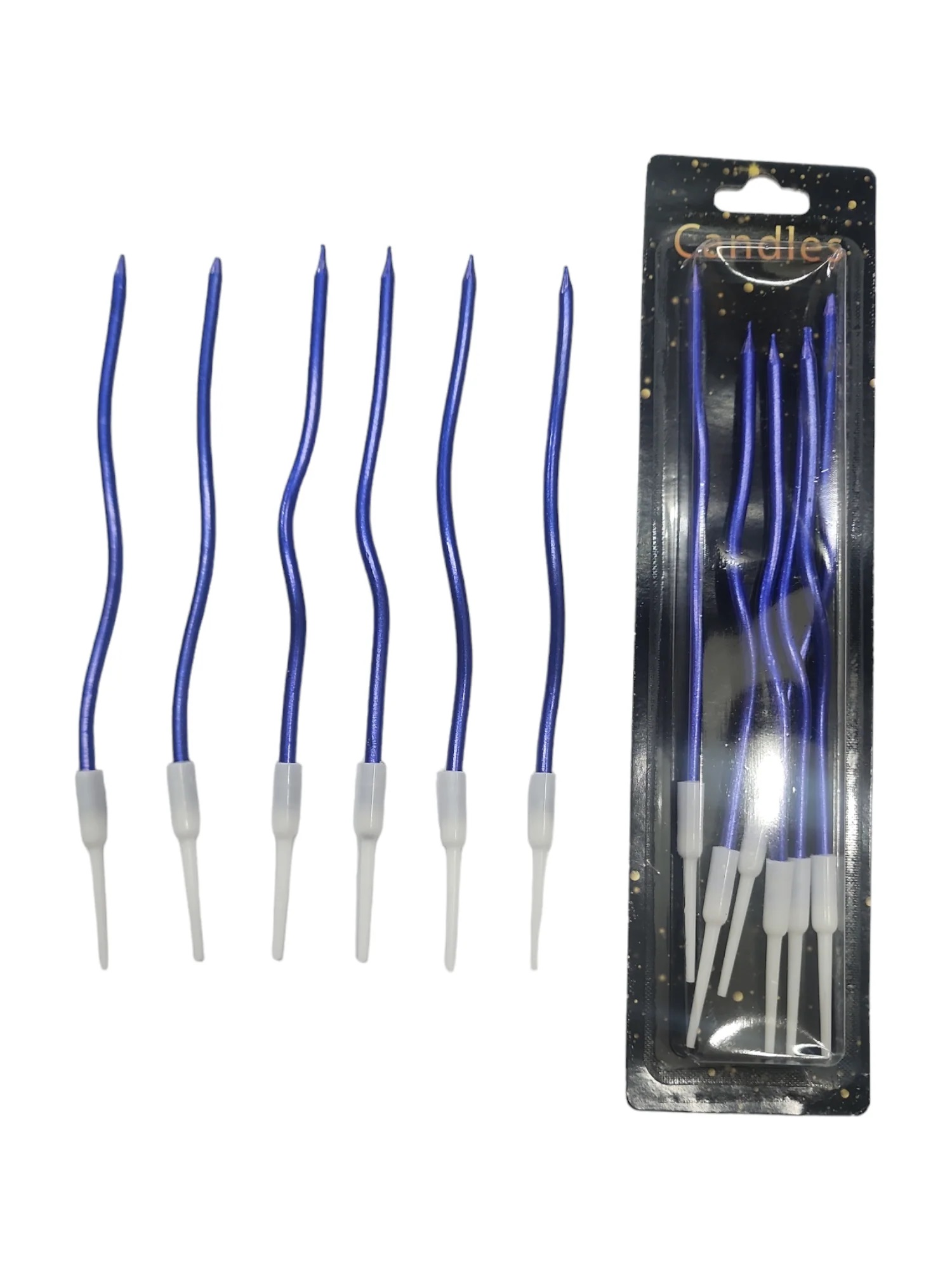 Curly Candles Pack of 6 Twisty Metallic Candles for Cake Decoration ...