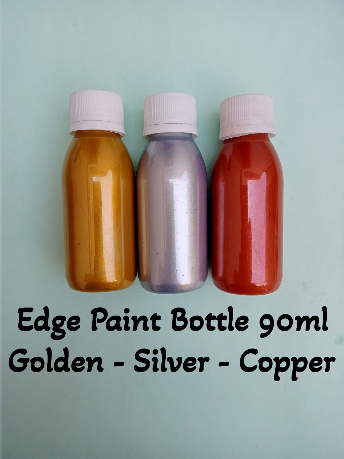 Pack Of 3 Bottles Epoxy Resin Coaster Edge Paint (Golden - Silver ...