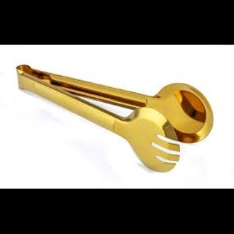 Round With One-Sided Teeth Stainless Steel Tong For Kitchen - Golden ...