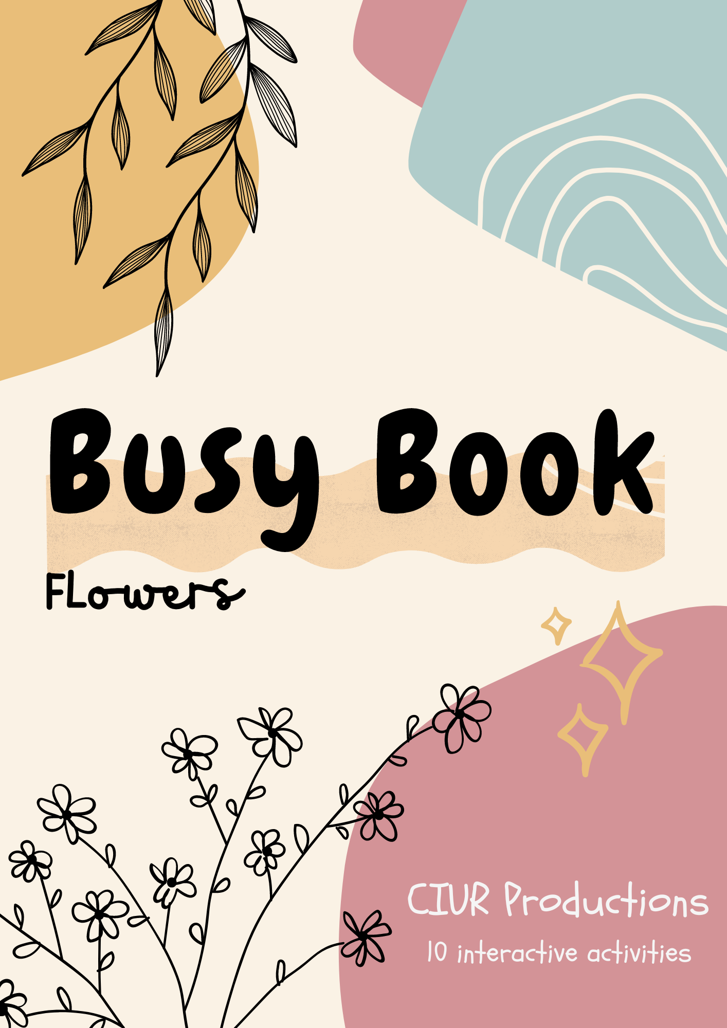 Flower themed Busy book for girl printable digital book with 10 ...