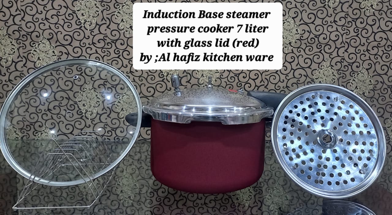 Induction Base steamer Pressure cooker 7Litter (Nonstick Coating ...