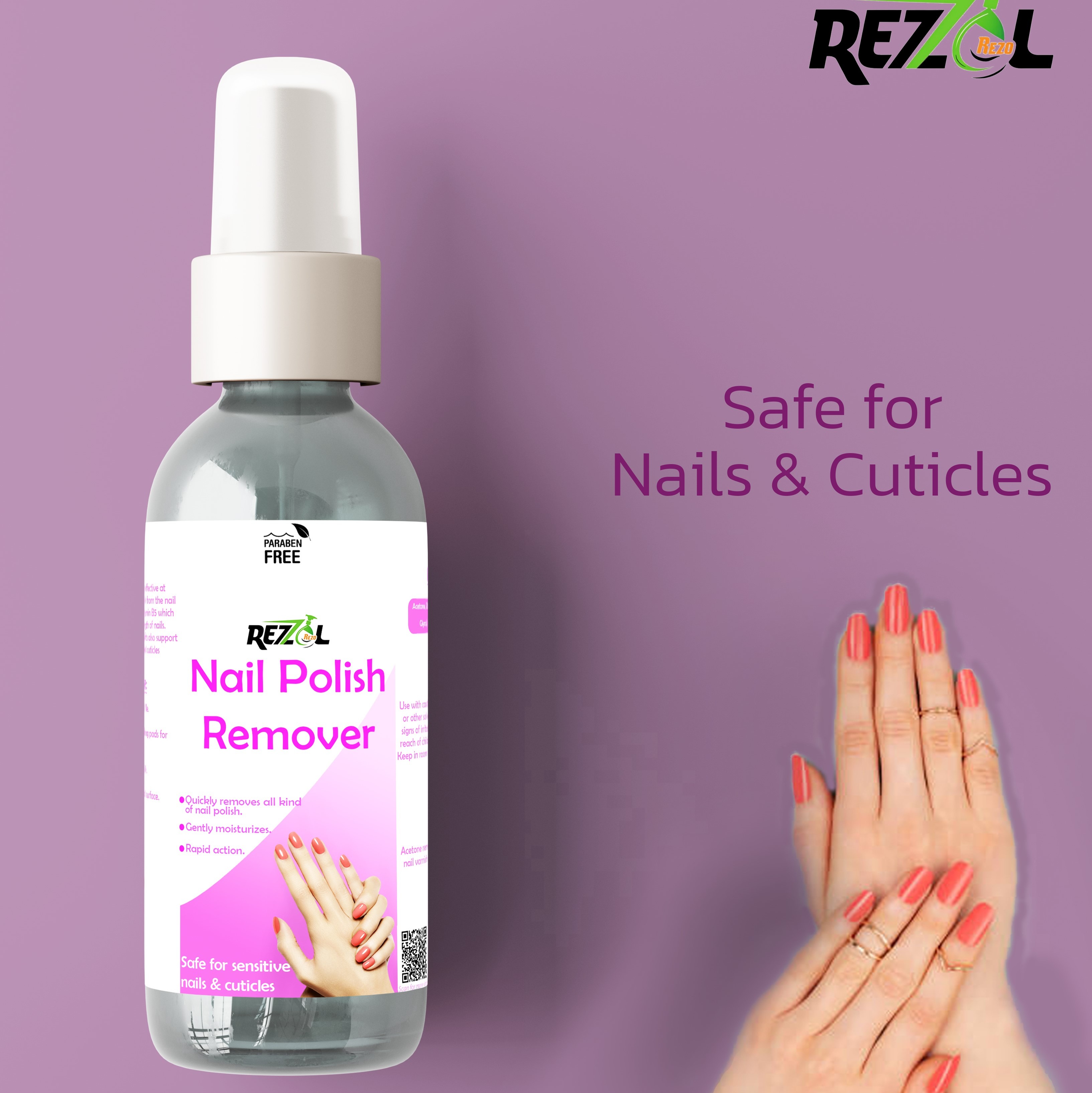 Rezol Nail Polish Remover 60ml Pure Acetone - Quick Professional Nail ...