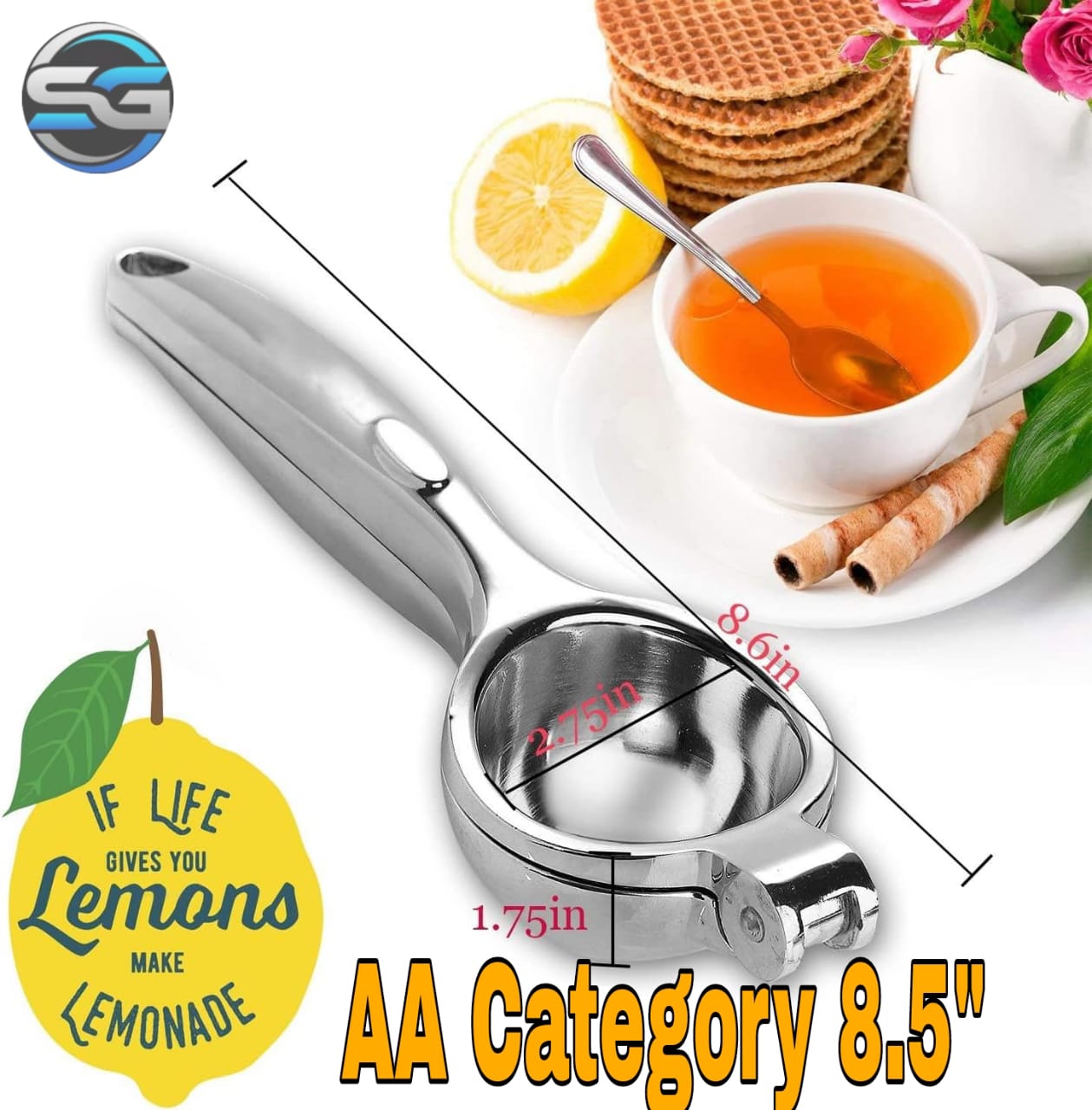 Shah G Stainless Steel Lemon Juicer Lemon Squeezer Manual Citrus Juicer ...