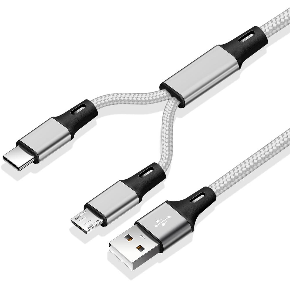 2 In 1 Micro USB Cable Type C Cables Fast Charge Charger Cable Tablet ...