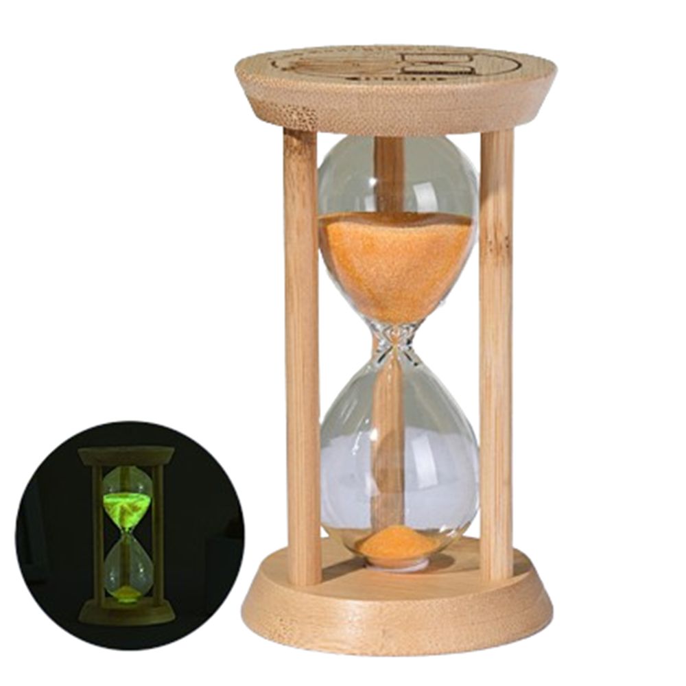 Gift Bamboo Fluorescent Hourglass Creative /10 Minute Luminous Sand ...