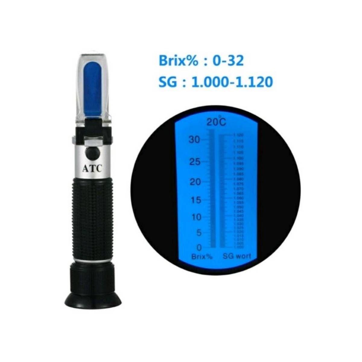 Hand held brix Refractometer tester meter with ATC +calibration oil ...