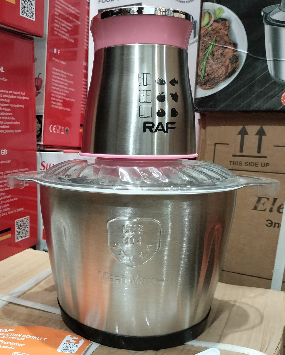 RAF Meat Chopper Electric -3L Capacity with 2 button, Copper Winding ...