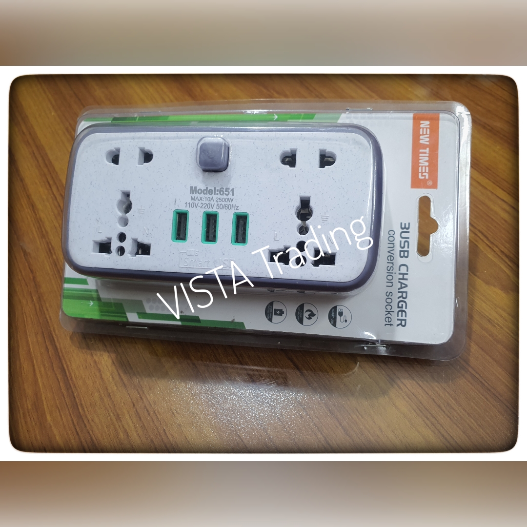 5 Sockets Multi Plug extension board With Light and separate on/off ...