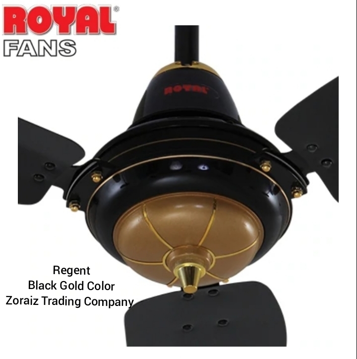 Royal Fan Ceiling 56'' Regent Model Black Golden Color Pure Copper Wire ...
