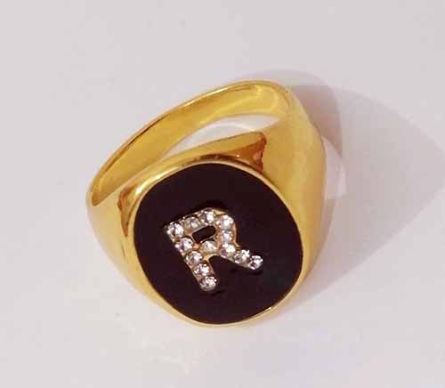 Alphabet R Golden Coler High Quality Ring | Daraz.pk