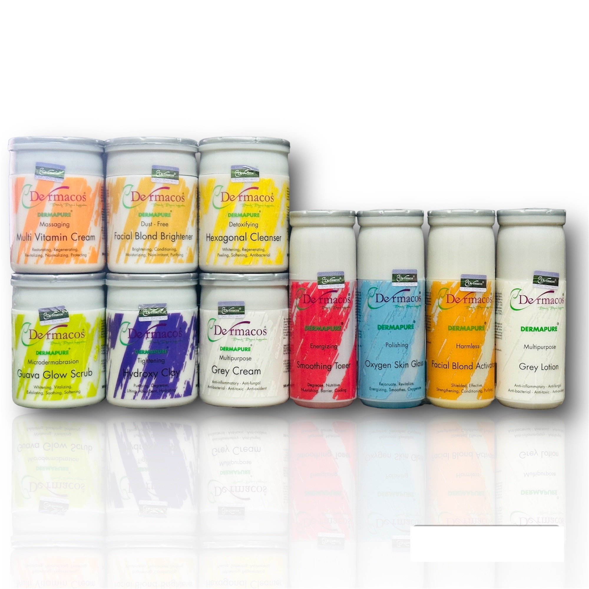 Dermacos Whitening Facial Set 10 Steps 200ml Each | Daraz.pk