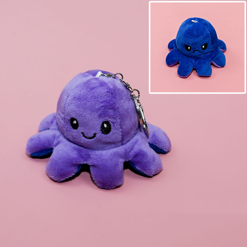 Reversible Octopus Plush Pendant Double-sided Expression Flip Octopus ...