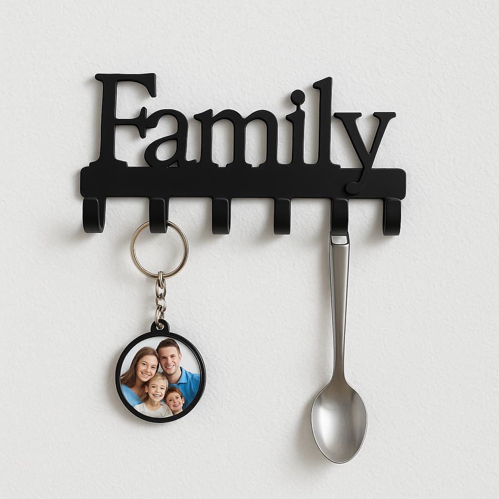 Decorative Home Wall Keychain Holder – Metal Key Hanger with 5 Hooks ...