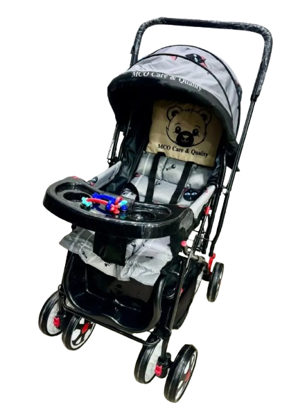 2 in 1 Handle 8 Big Wheels Pram For Kids Suitable For Newborn to 5 ...