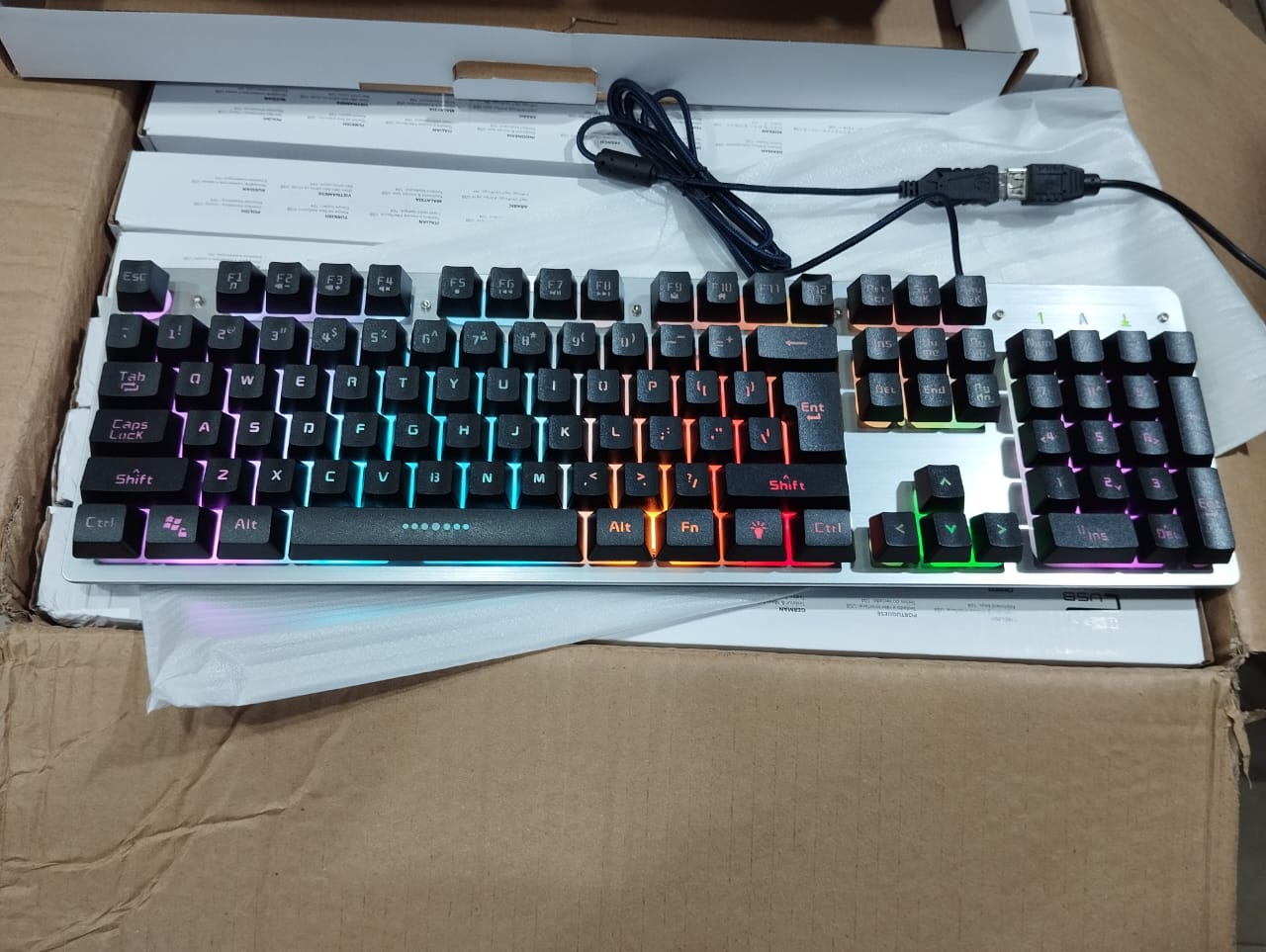 Keyboard K3 RGB USB Wired Keyboard braided wire breathing rgb keyboard ...