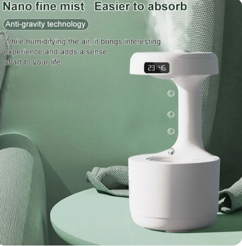 Wood Grain Humidifier Anti Gravity Droplet Reversing Aromatherapy ...