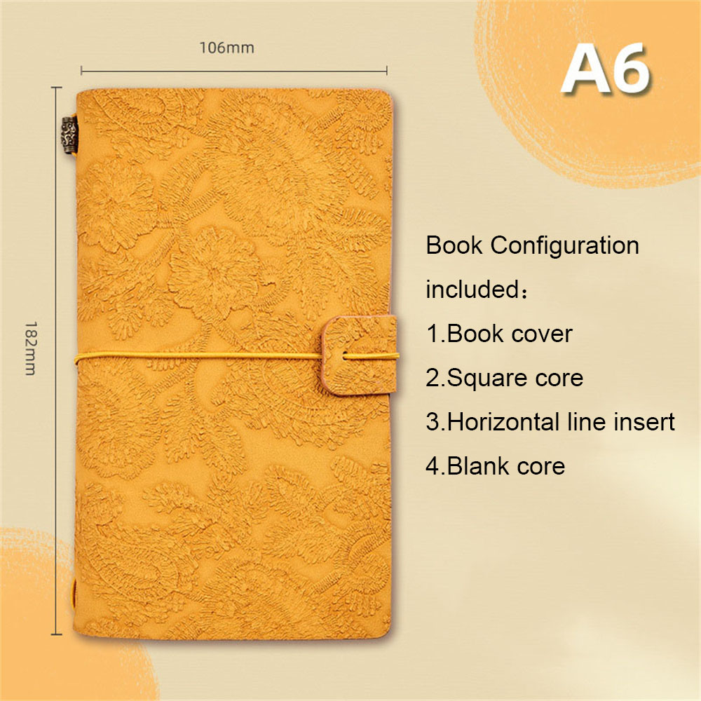 32 Sheets Vintage Embossed Lace Strap Notebook A6 Morandi Portable ...