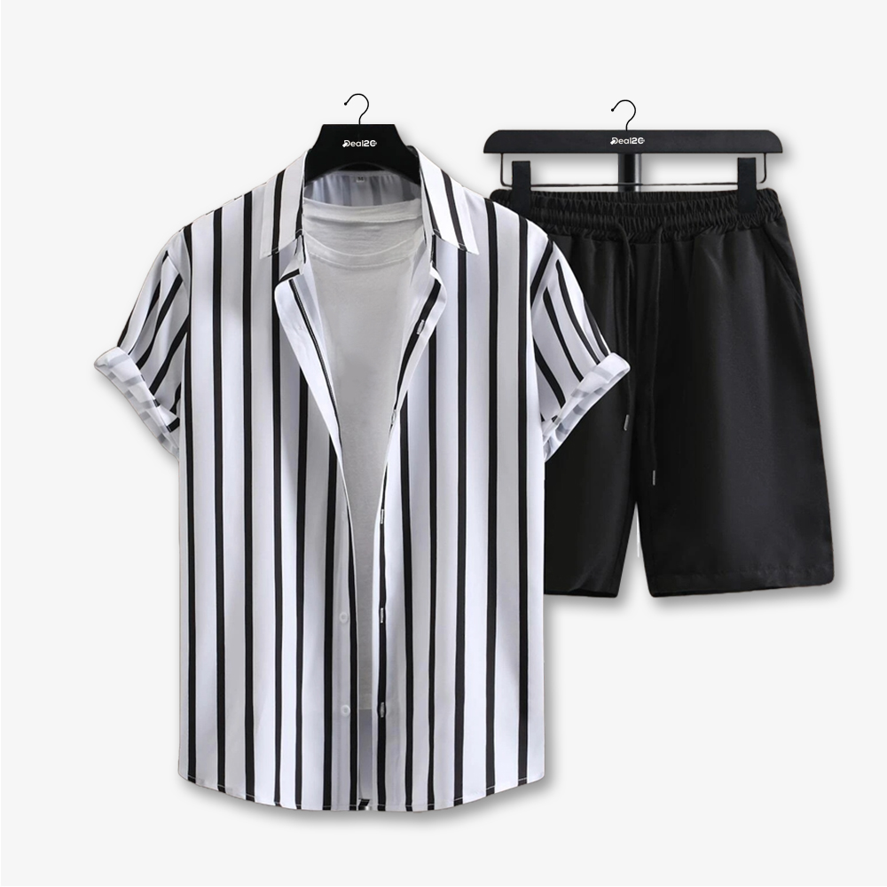 FN Mens Vertical Stripped Short Suits | Daraz.pk