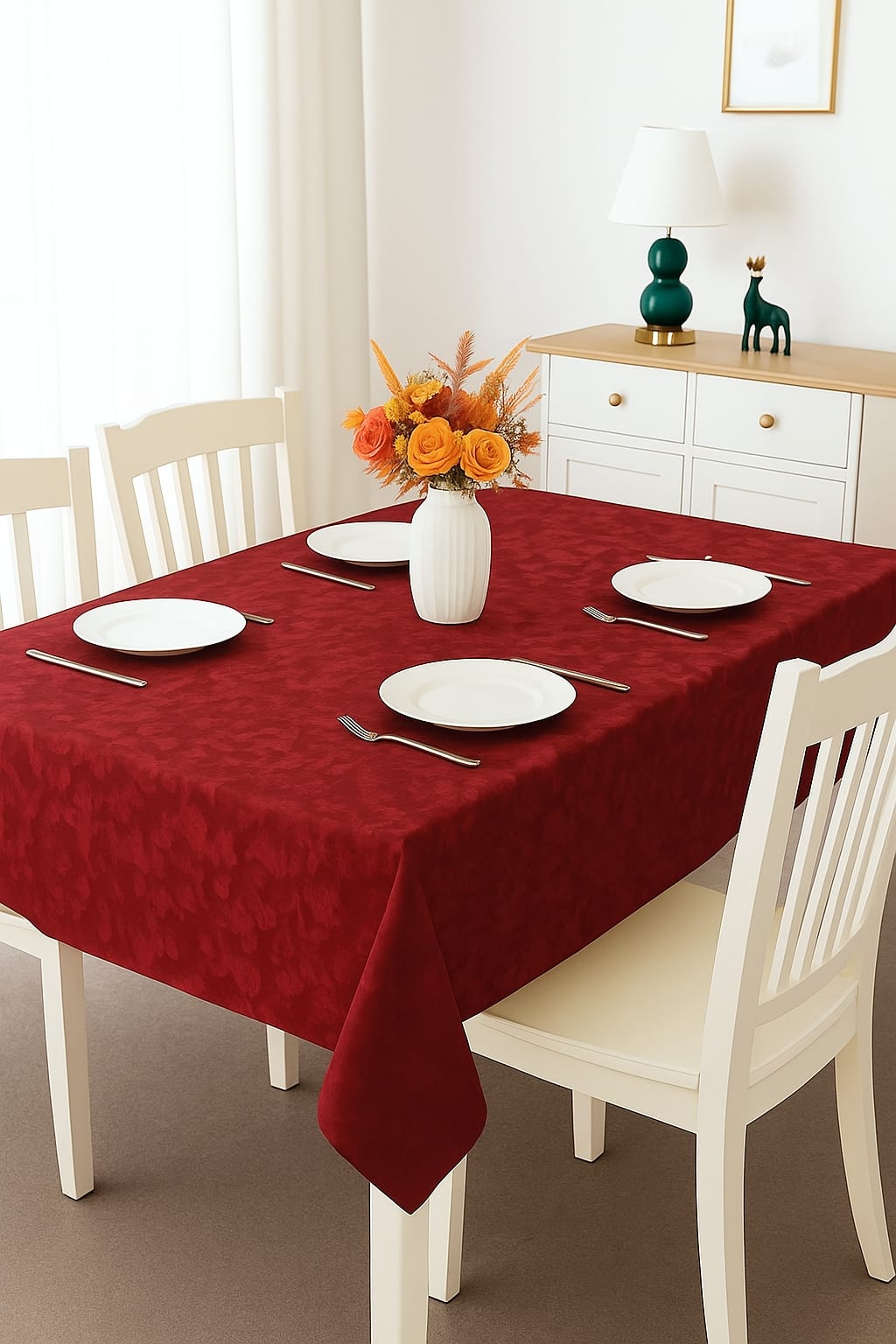 PVC Dining Table Cover for 6 & 8 Seater Rectangle (60 x 90) | (60 x 102 ...