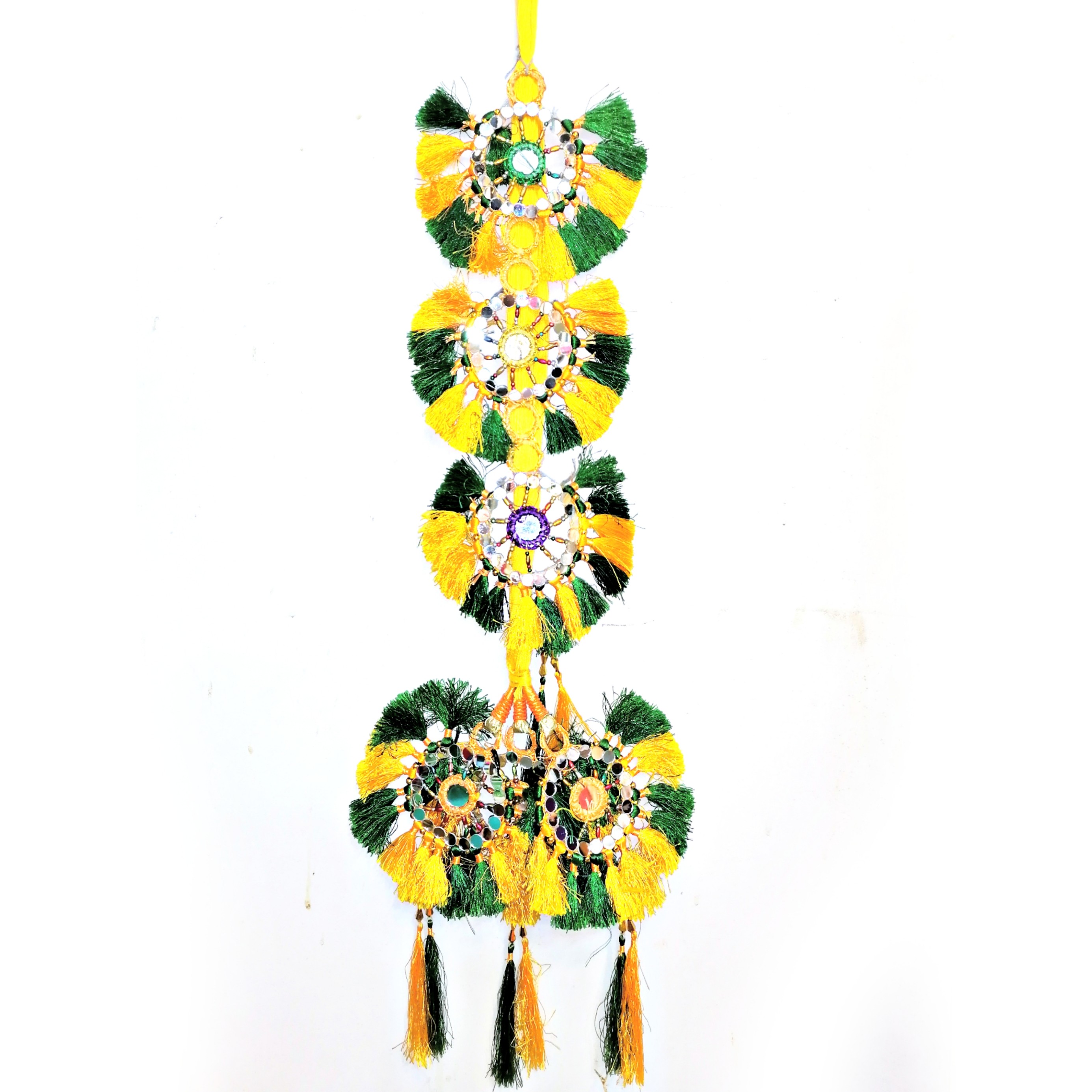Tribal Sindhi Long MultiColor Paranda Hair Catcher, MultiColor Mirror ...