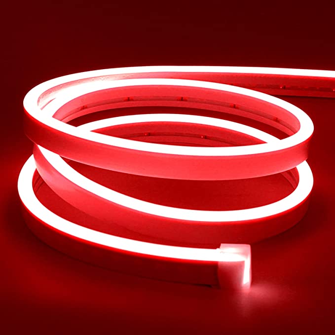 DC 12V Red Neon Flexible Strip Light Rope Light Waterproof For Indoor ...