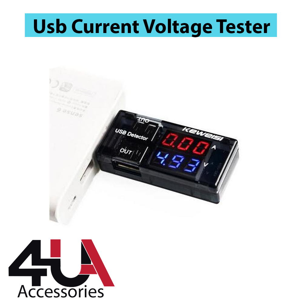KEWEISI Dual USB Voltage and Ampere Detector tester 3-9 Volt 0.1-3 Amp ...