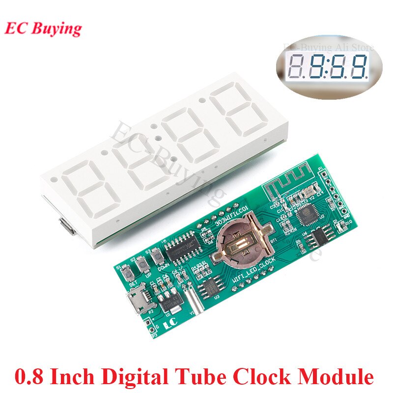 0.8 Inch Digital Tube Clock Module 7 Segment Display Automatic Clock ...