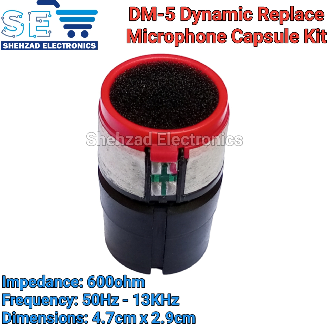 DM-5 Dynamic Microphone Replacement Mic Capsule Kit | Clear Vocals, Low ...