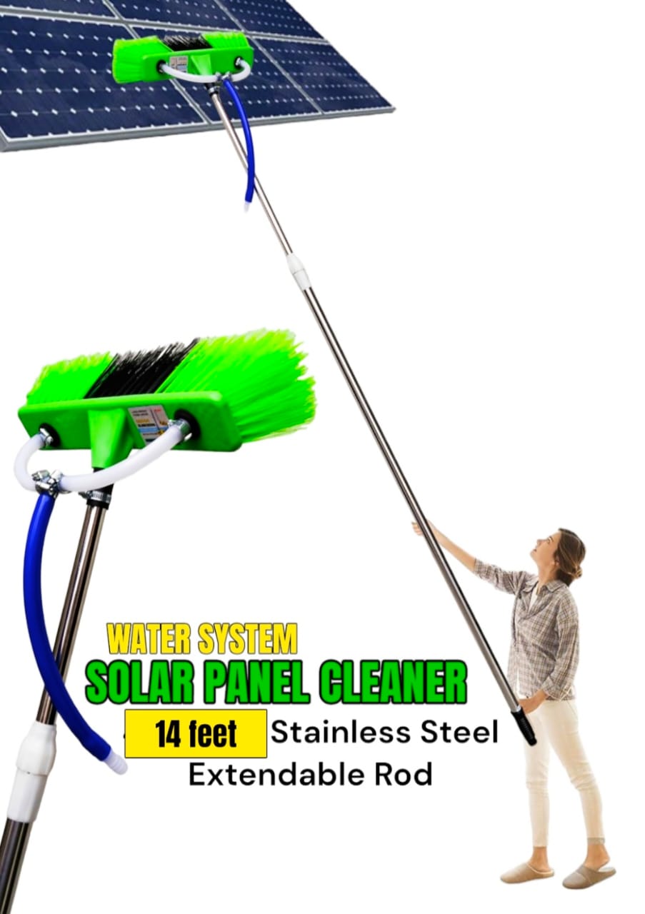 solar brush with water system stainless steel 14 ft extendable rod ...
