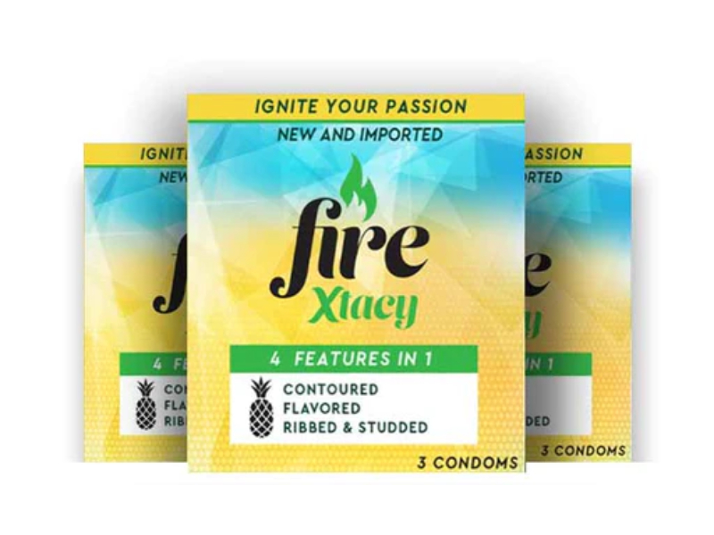 Xtacy Fire Dotted Ribbed Flavoured Condom - 18 Pieces | Daraz.pk