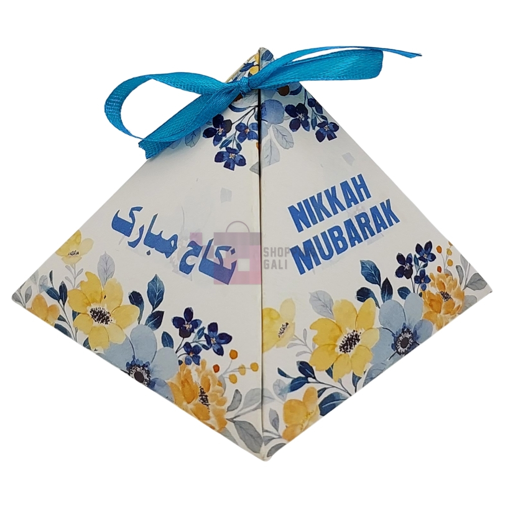 Pyramid Design Bidh Box - 3.5 Inch x 3.5 Inch - Wedding Themed Party ...