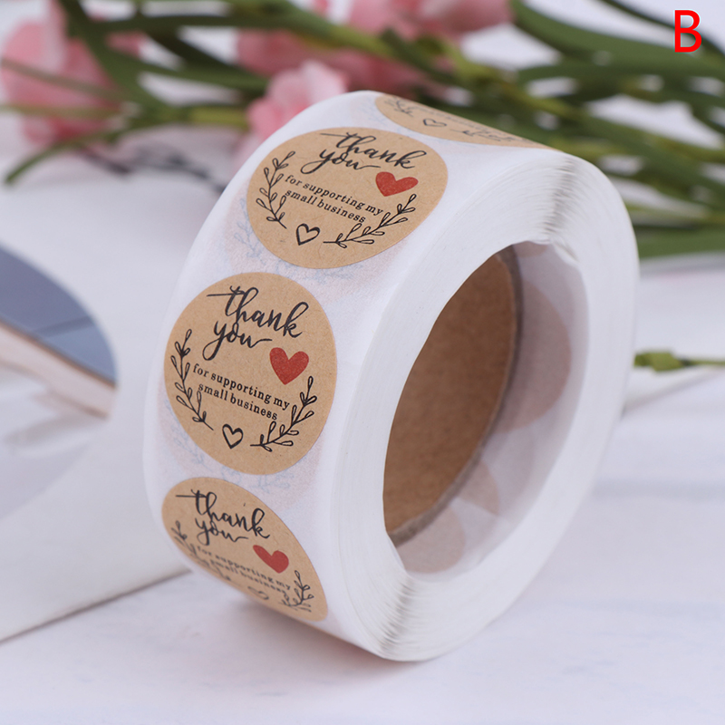 500 Pieces Thank You Kraft Stickers Labels Sticker Decoration Handmade ...