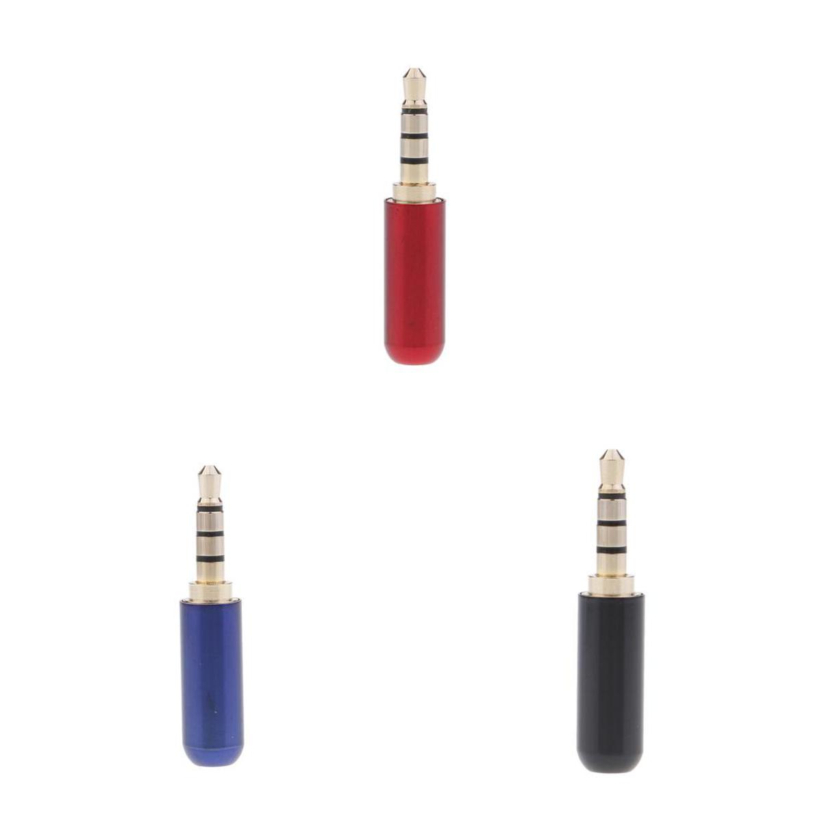 3.5mm TRRS Male Plug 4 Pole Audio Jack Gold Plated Connector with Grip ...
