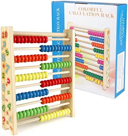 Wooden Abacus 100 Beads Baby Montessori Educationa Toy Early Childhood ...