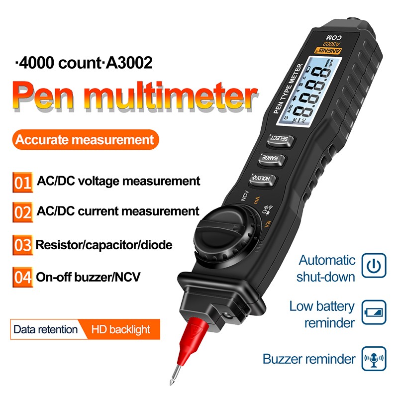 ANENG Pen-shaped Digital Multimeter (A3002) HD Backlit Display Voltage ...
