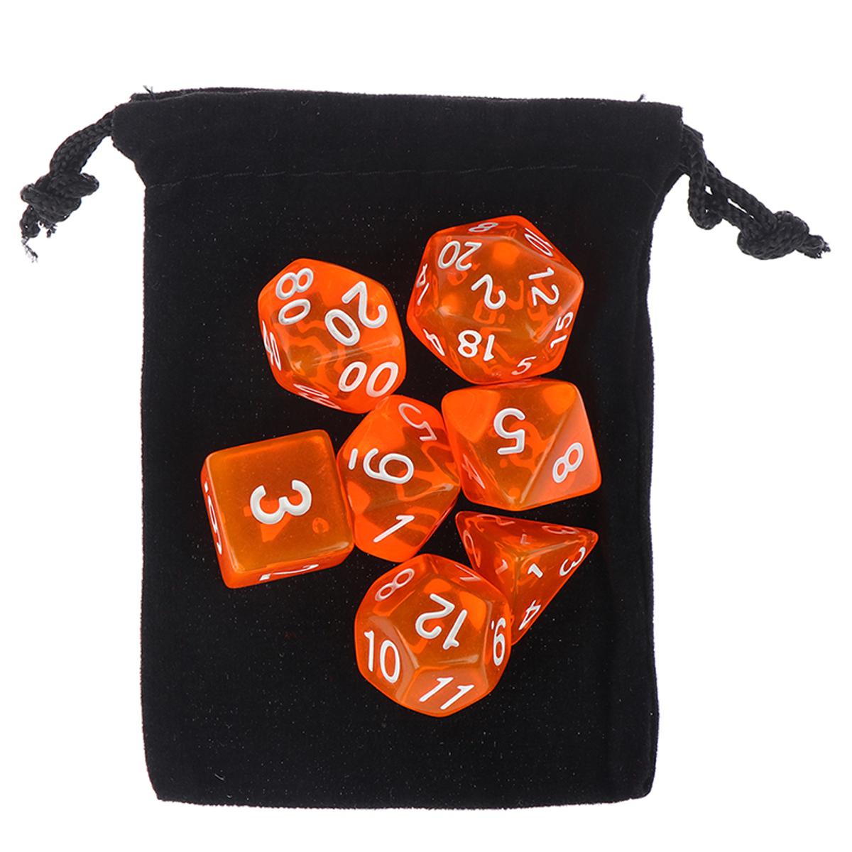 Colour 7 piece polyhedral set cloud drop translucent teal rpg dnd with dice bag | Daraz.pk