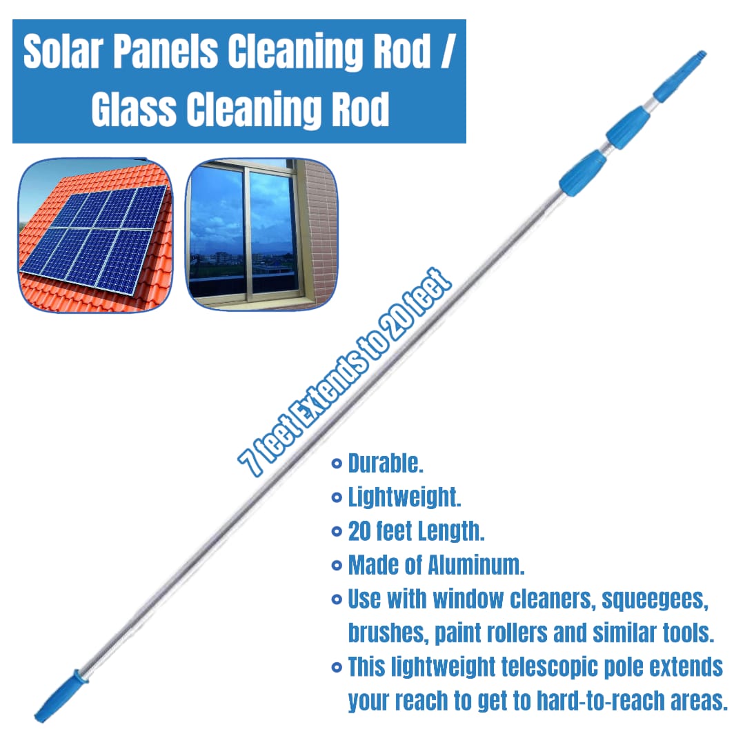 20 Feet Solar Panels Cleaning Rod / Glass Cleaning Rod 7 - 20 Foot ...