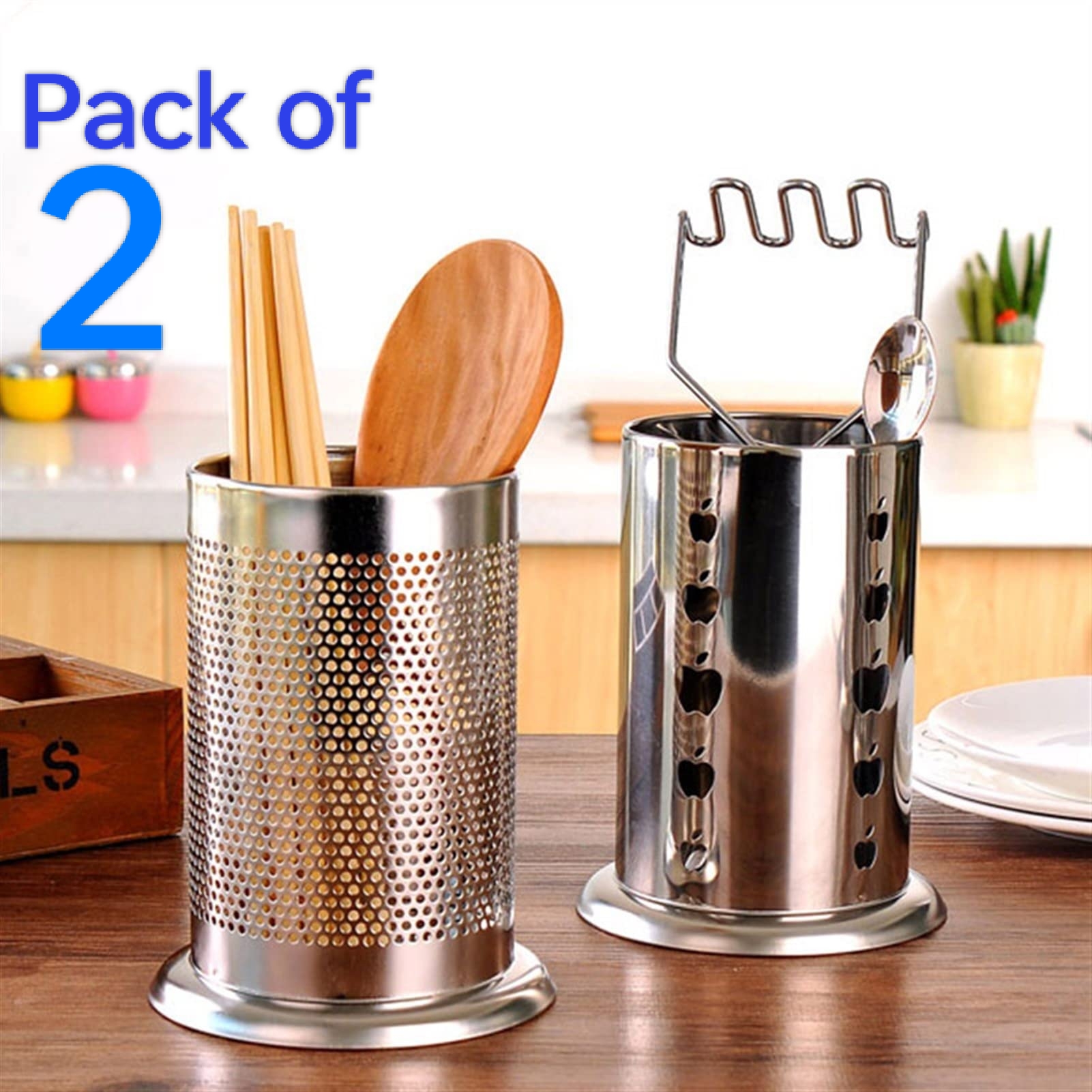Heavy Duty Stainless Steel Kitchen Utensils Spoon Holder Kitchen ...