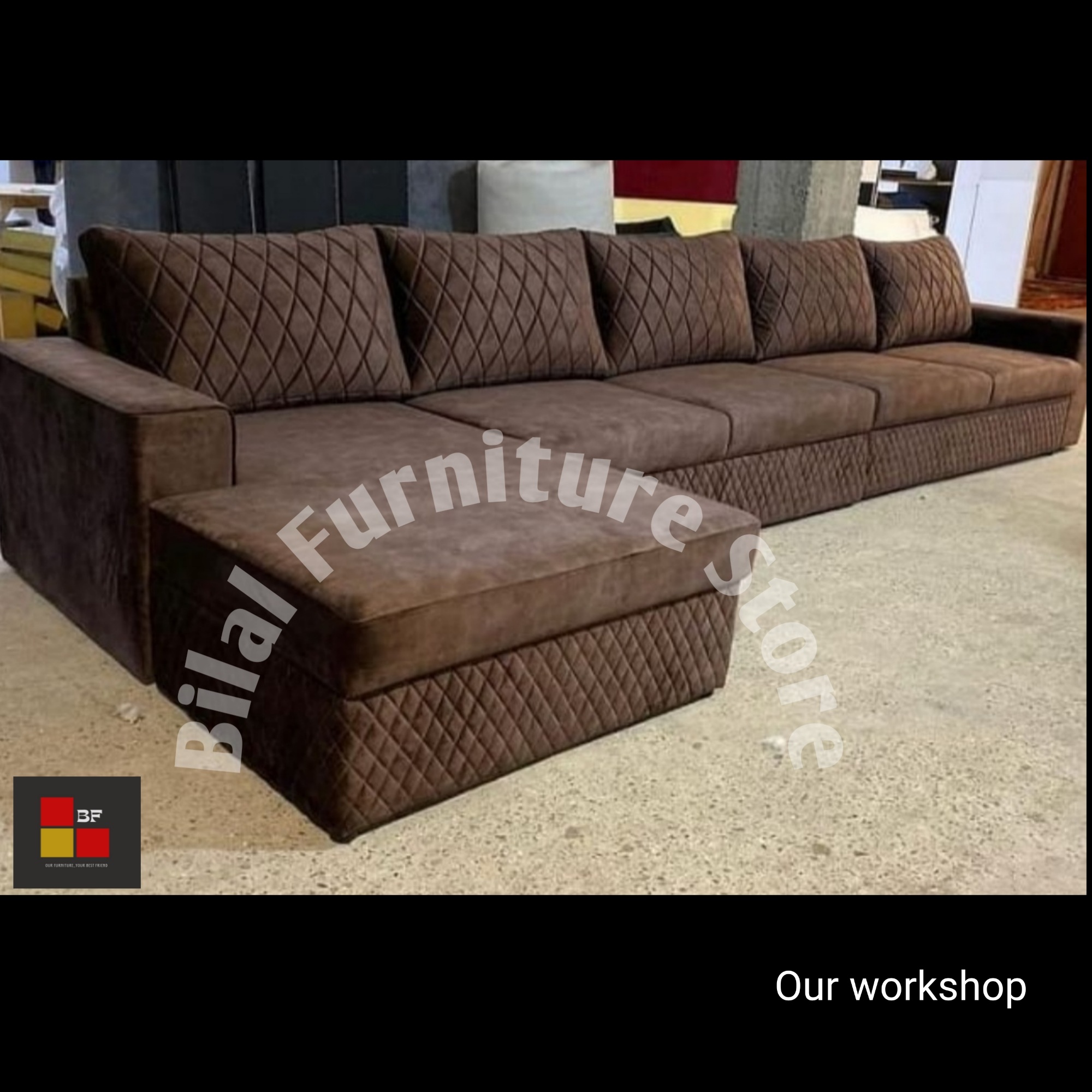 9 Seat Section Choclate L Shape Sofa | Daraz.pk