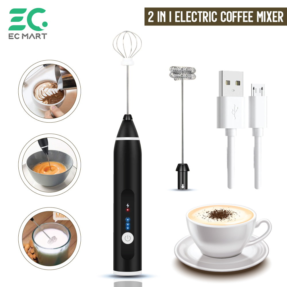 Imported 2 in 1 Electric Rechargeable Coffee Beater & Milk Frother and ...